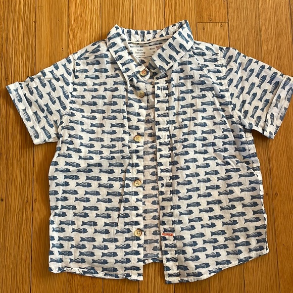 Zara | Shirts & Tops | Zara Baby Boy Fish Collared Short Sleeves Shirt ...